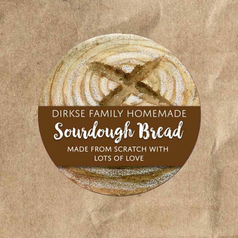 Custom Bakery Labels - Sourdough Bread
