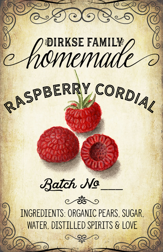 Raspberry Liqueur Customizable Label - Vintage Background – Authentic ...