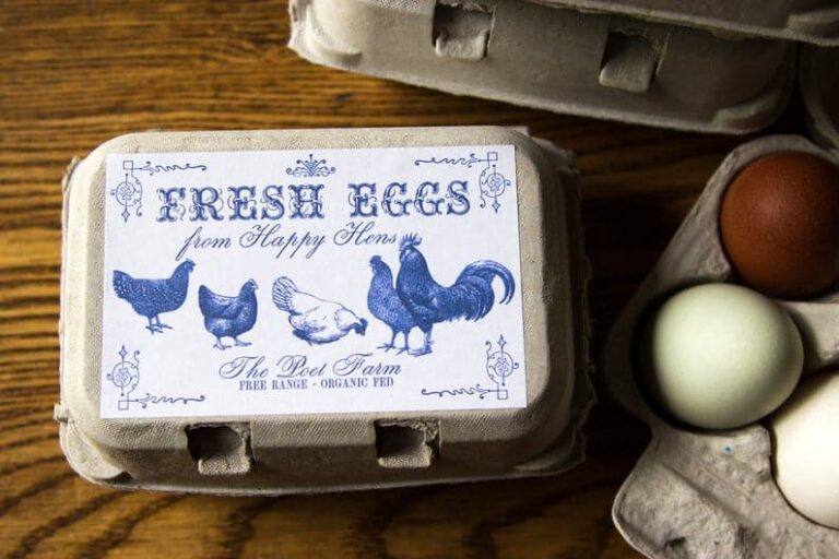 Vintage Style Custom Egg Carton Labels - Black, Blue, or Red - Fits ...