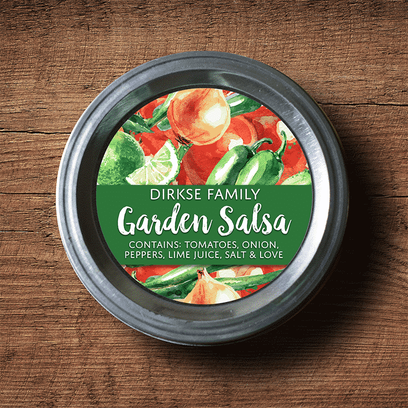 Customized Salsa Canning Label - Custom Hot Sauce Labels - Watercolor ...