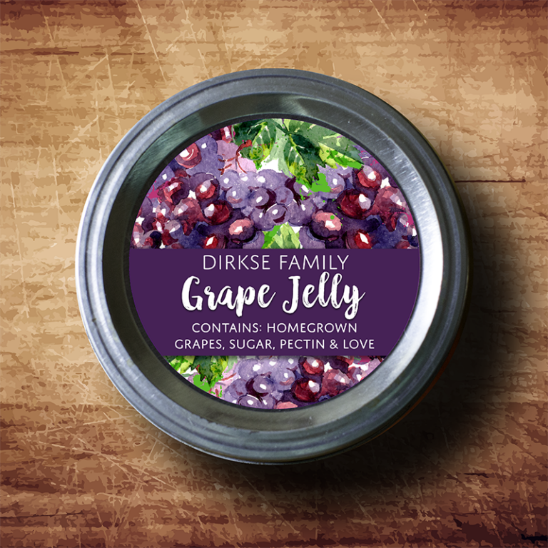 Customized Grape Jelly Canning Label