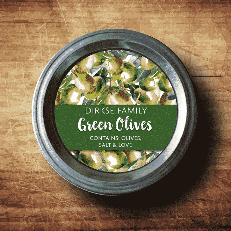 Customized Label for Green Olives