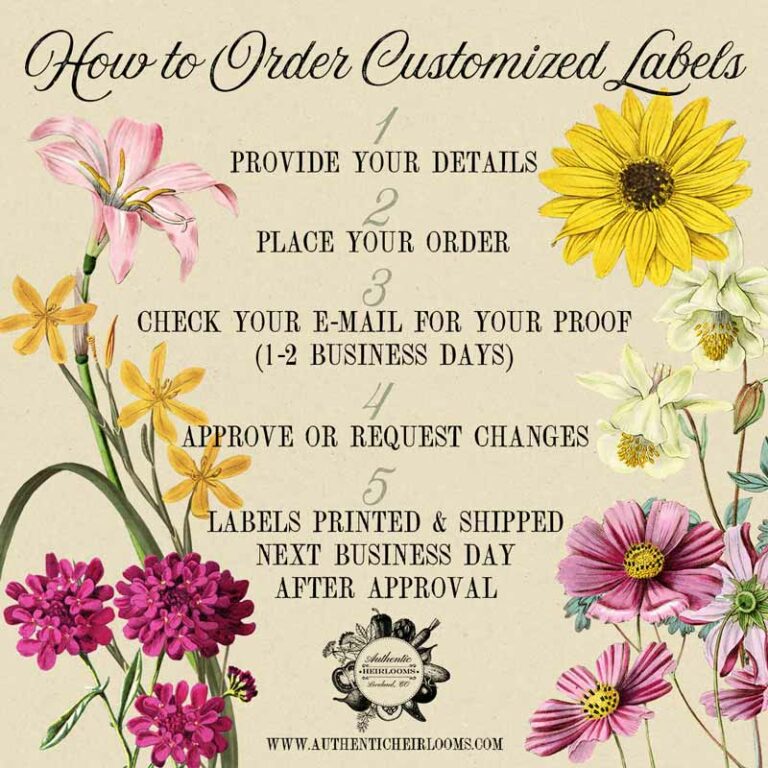 Ordering Customized Labels – Authentic Heirlooms