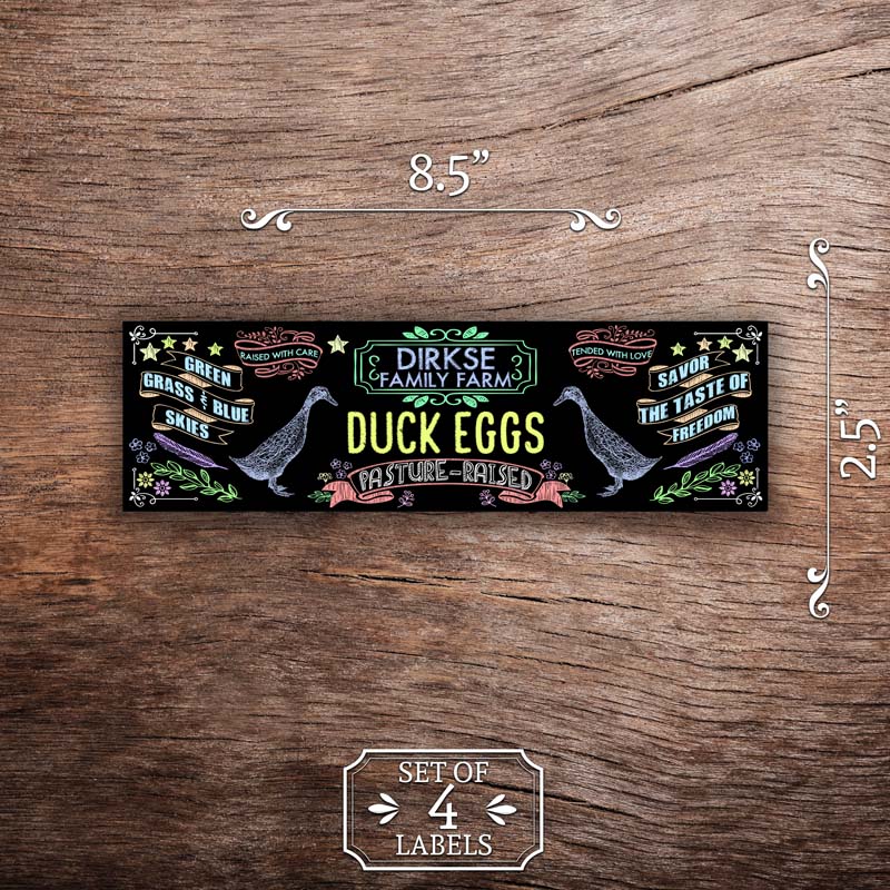 Custom Duck Egg Carton Labels - Chalkboard Style